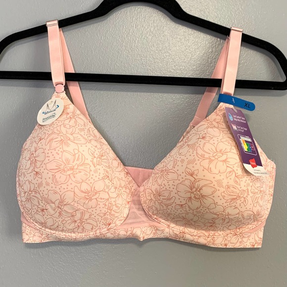 Hanes | Intimates & Sleepwear | Hanes Pink Floral Wireless Comfort ...